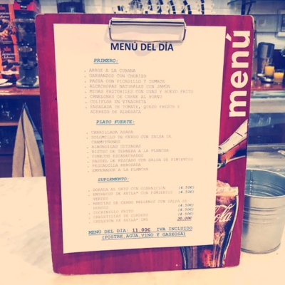 MENÚ DIARIO CASERO - Bar Restaurante Deja Vu - Camaretas - Soria